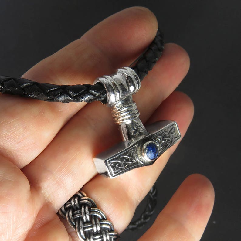 Mjolnir Pendant Thor's Hammer Pendant Lapis Lazuli - Etsy