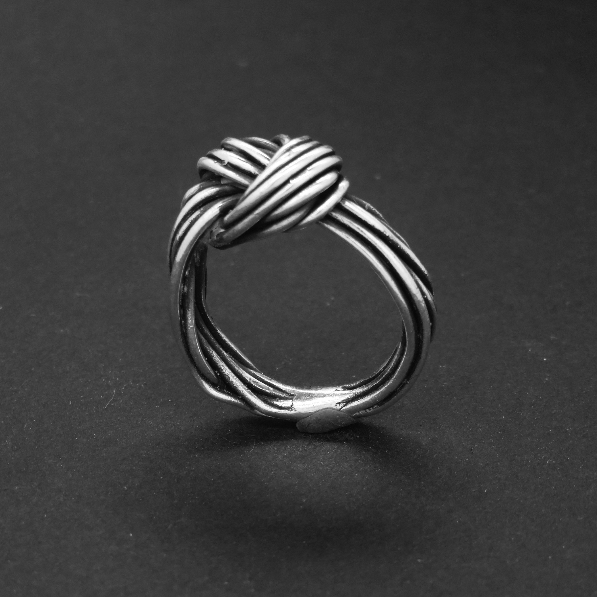Knotted Rope Ring in Sterling Silver Tie the Knot Knotted | Etsy