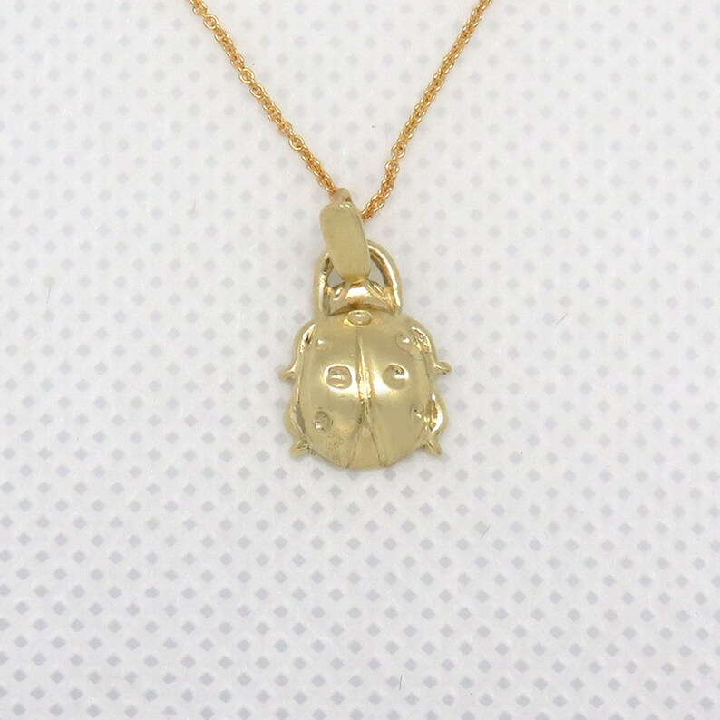 Ladybug Necklace 14K Gold Pendant Ladybird Pendant - Etsy