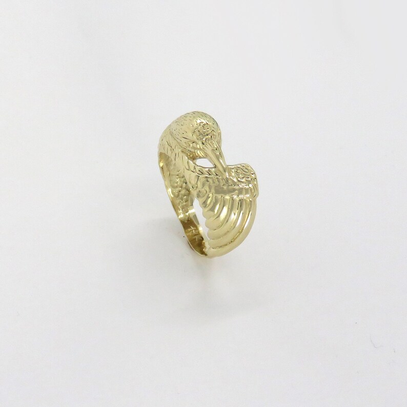 Raven Ring in 14K Yellow Gold - Pagan Jewelry - Gold Animal Ring ...