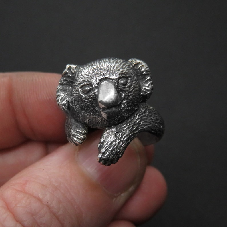 Cute Koala Bear Animal Jewelry Silver Animal Ring Koala - Etsy
