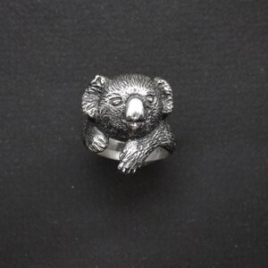 Cute Koala Bear - Animal Jewelry - Silver Animal Ring - Koala Art ...