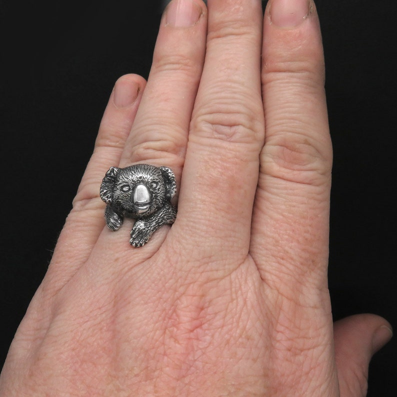 Cute Koala Bear - Animal Jewelry - Silver Animal Ring - Koala Art ...