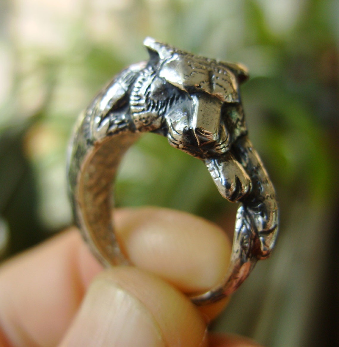 Tiger Ring Silver Animal Ring Totem Ring Sculpted - Etsy