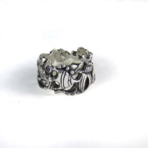 Ocean Ring - Underwater World Ring With Iolites - Sculpted Sterling ...