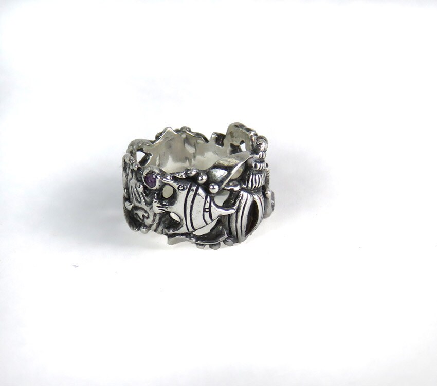 Ocean Ring Underwater World Ring with Iolites Sculpted | Etsy