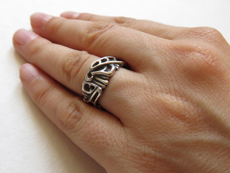 Mechanical Insect Wings Ring - Sculpted Sterling Silver Jewelry With ...