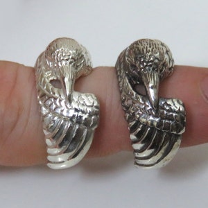 Realistic Raven Ring in Sterling Silver - Pagan Totem Ring - Odin's ...