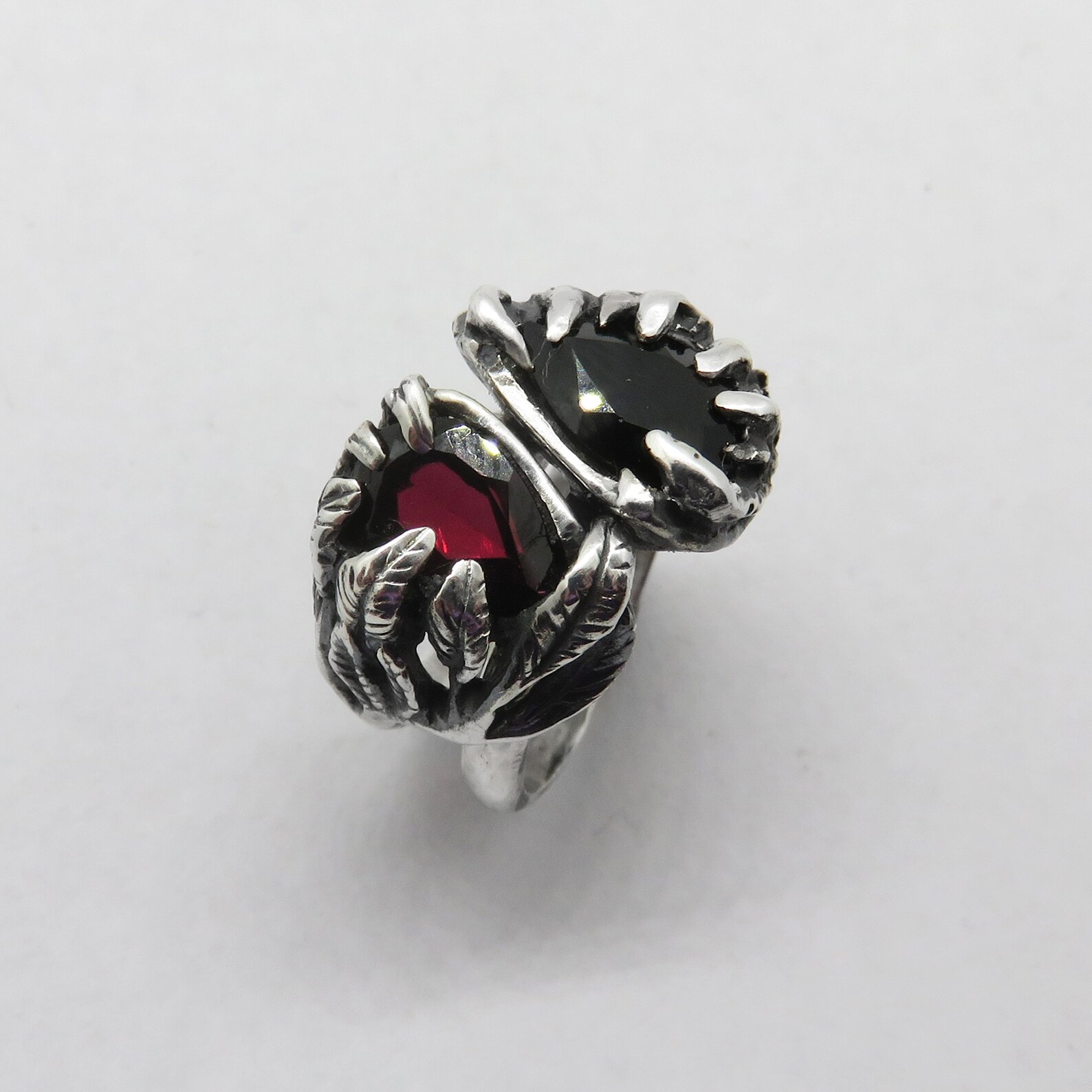 Hades and Persephone - Double Ring in Sterling Silver With Teardrop ...