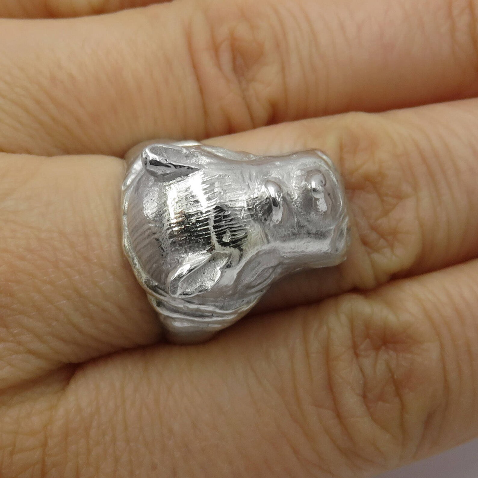 White Rhino Ring Rhinoceros Ring Animal Ring Totem Ring - Etsy Israel