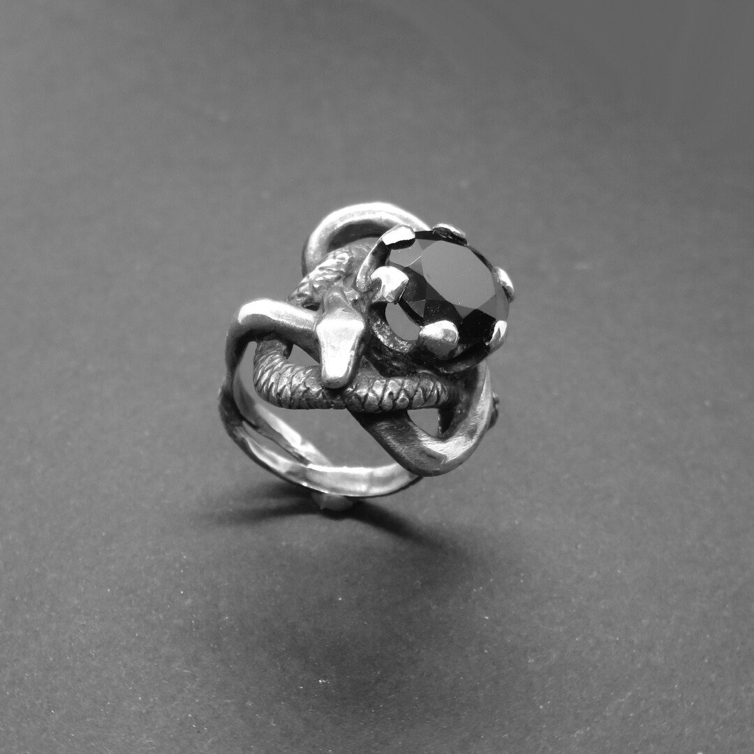 Entwined Snakes Ring - Large Gothic Ring - Two Knotted Serpents and a ...