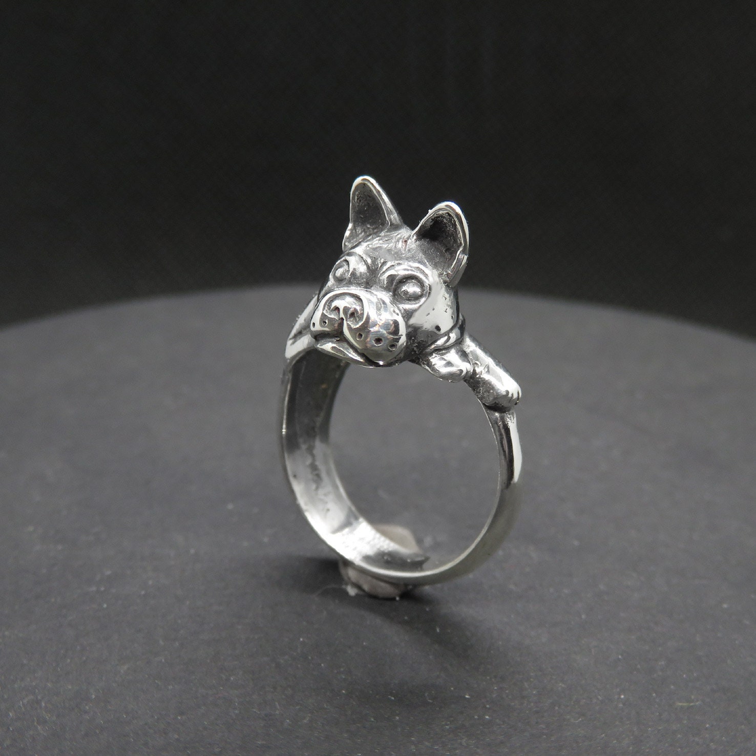 French Bulldog Ring in Sterling Silver - Frenchie Jewelry - Dog Lover ...