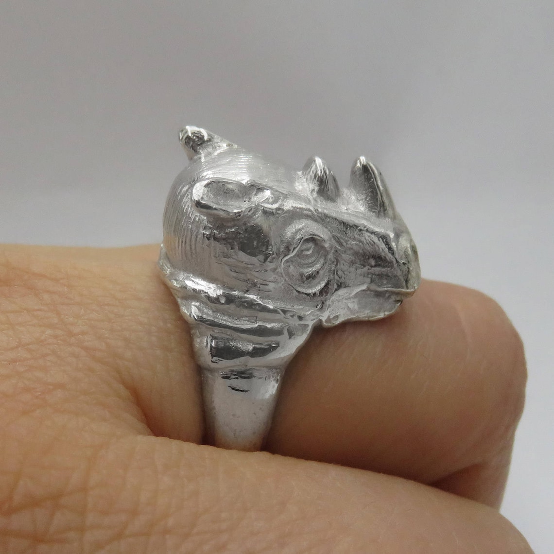 White Rhino Ring Rhinoceros Ring Animal Ring Totem Ring - Etsy Israel