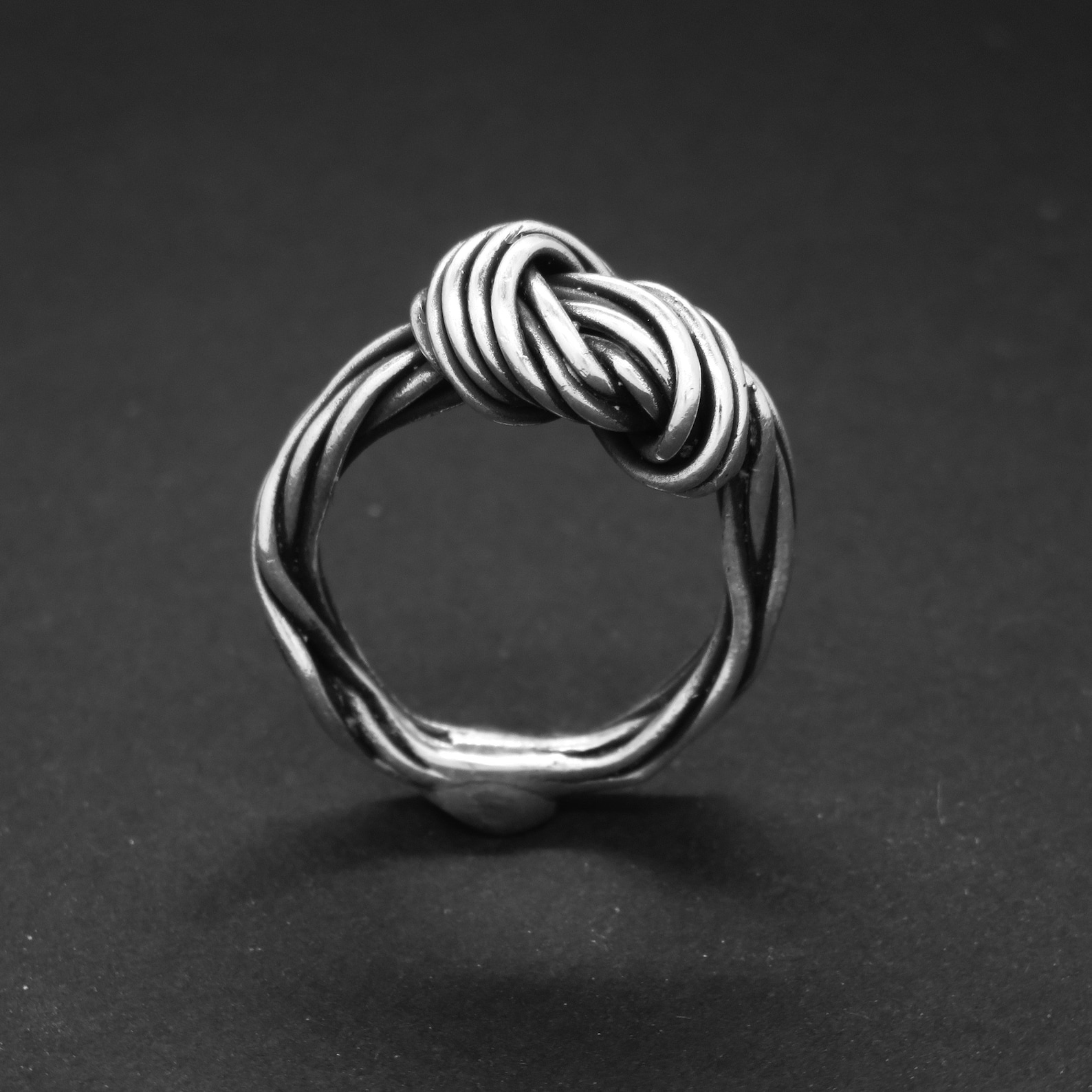 Knotted Rope Ring in Sterling Silver Tie the Knot Knotted | Etsy