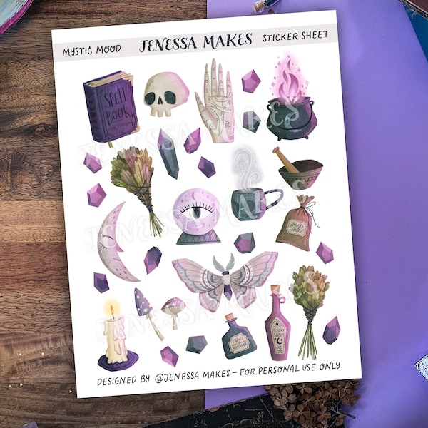 Printable Mystic Stickers - Etsy