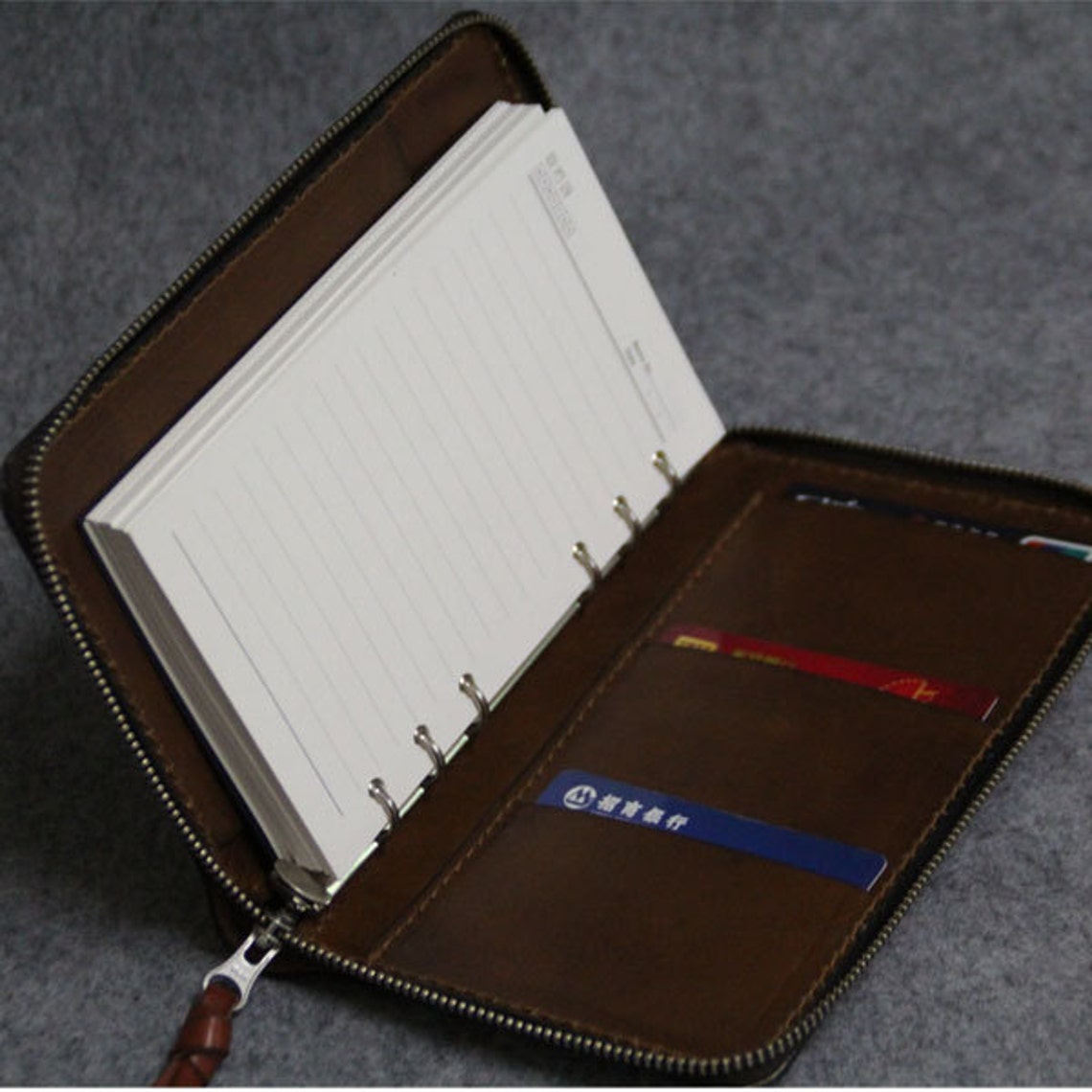 A6 Leather Journal Diary Notebook With Zipper /loose-leaf - Etsy