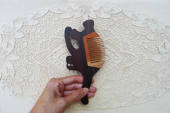 Deadstock 1980s MONKEY Design Wood Comb, Collectable,… - Gem