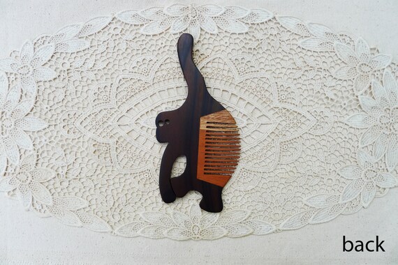 Deadstock 1980s MONKEY Design Wood Comb, Collectable,… - Gem
