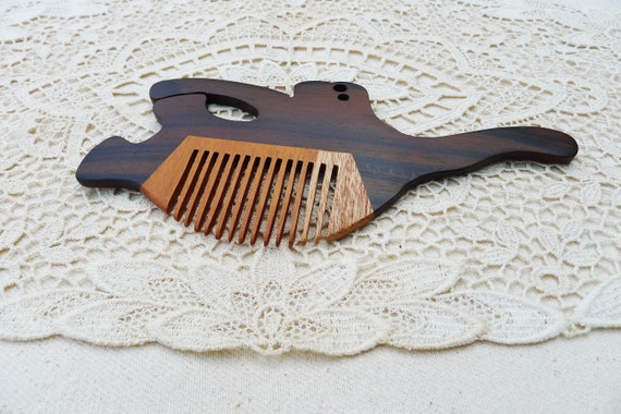 Deadstock 1980s MONKEY Design Wood Comb, Collectable,… - Gem