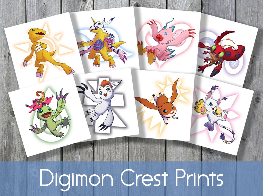 Digimon Crest Fanart Prints, Original Print, Original Art Print ...