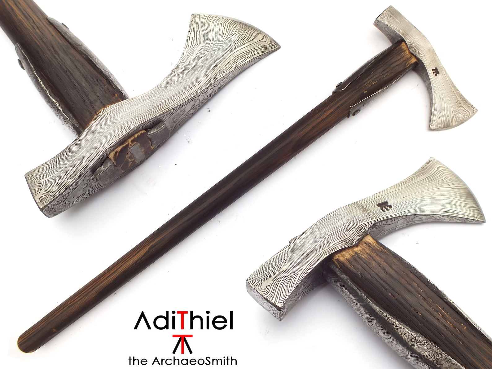 Buy Fn_02c Damascus Steel Hammer Poll TOMAHAWK With Burned and Online ...