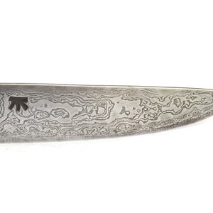 Kf_03d - Damascus Steel Scale Tang KNIFE With Wood Handle - Etsy