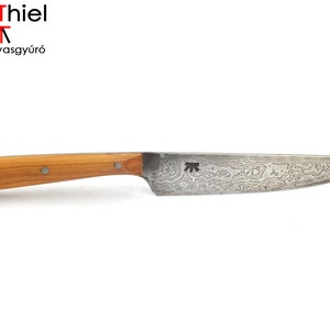 Kf_03d - Damascus Steel Scale Tang KNIFE With Wood Handle - Etsy