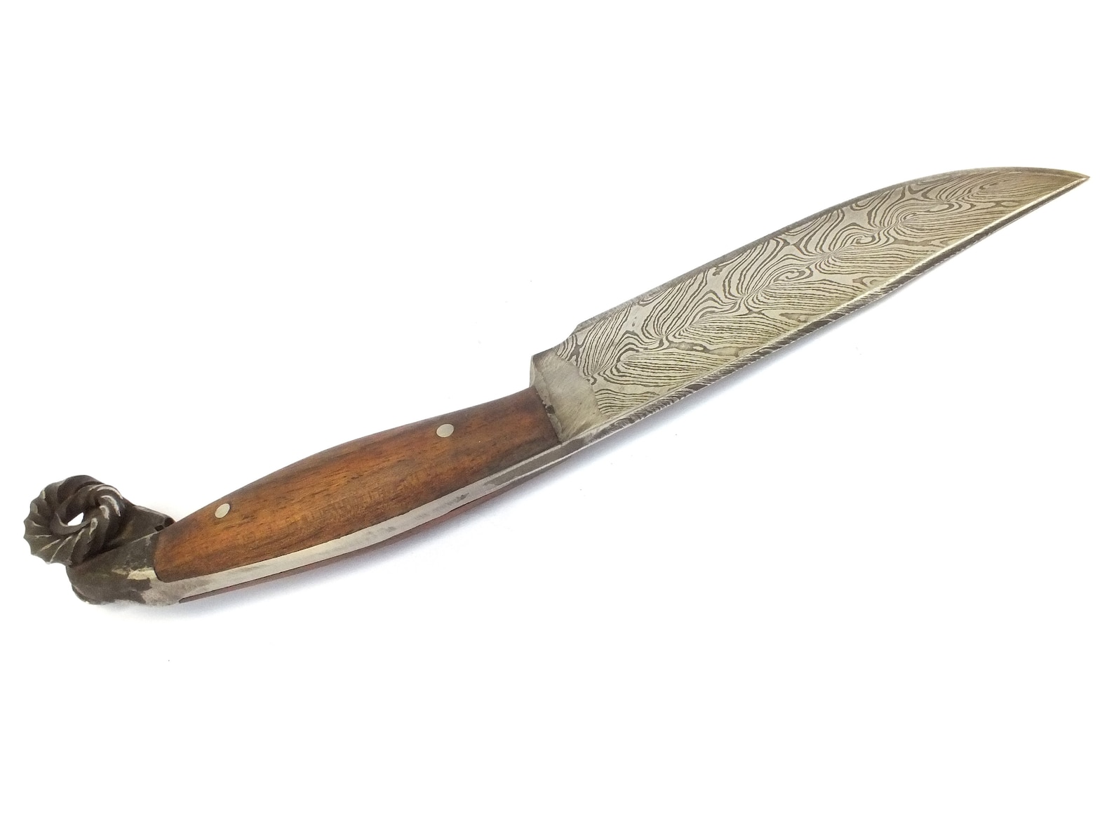 Kf_04b Damascus Steel Ram Head Hunting KNIFE With Wood - Etsy