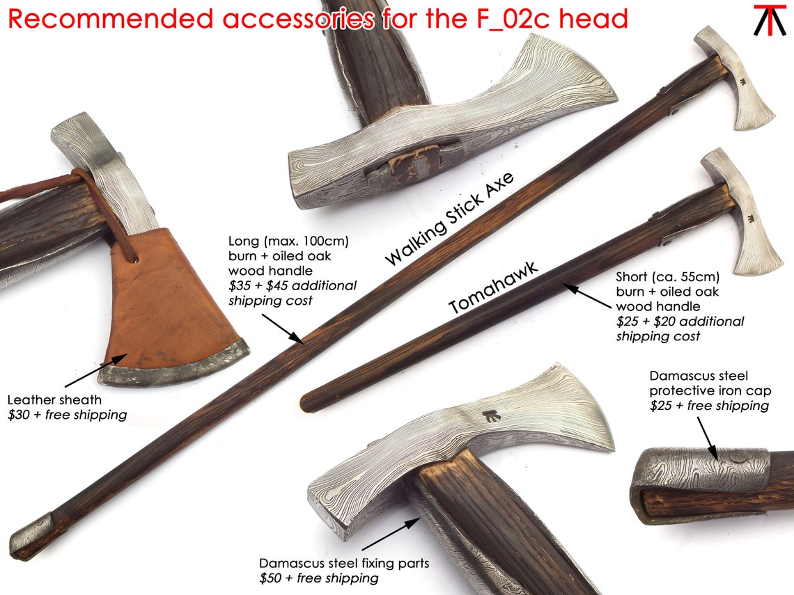 F_02c Damascus Steel Hammer Poll TOMAHAWK | Etsy