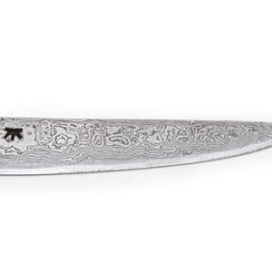 K_03d Damascus Steel Scale Tang KNIFE | Etsy