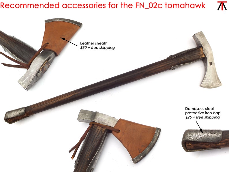 Fn_02c Damascus Steel Hammer Poll TOMAHAWK With Burned and - Etsy