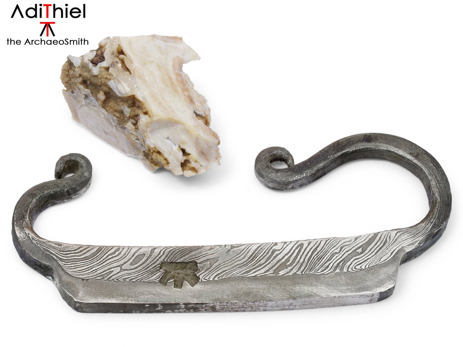 E_02c Damascus Steel Fire Striker Flint Stone, FIRE STARTER, Flint and ...