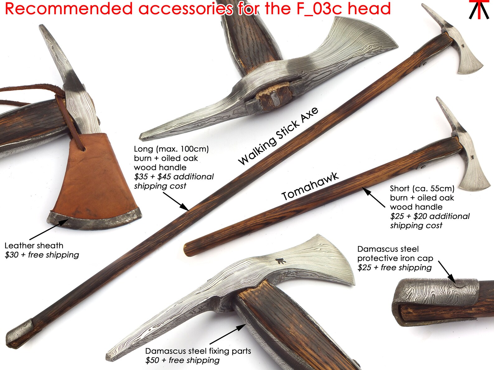 F_03c Damascus Steel Spiked TOMAHAWK - Etsy