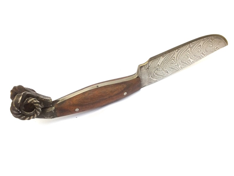 Kf_04b Damascus Steel Ram Head Hunting KNIFE With Wood - Etsy