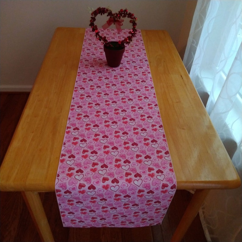 Handmade Valentine's Day Table Runner. Valentine's Day/romantic Table ...