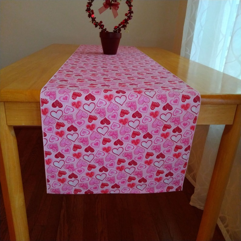 Handmade Valentine's Day Table Runner. Valentine's Day/romantic Table ...