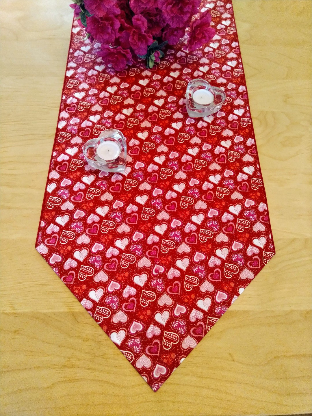 Handmade Valentine's Day Table Runner. Valentine's Day/romantic Table ...