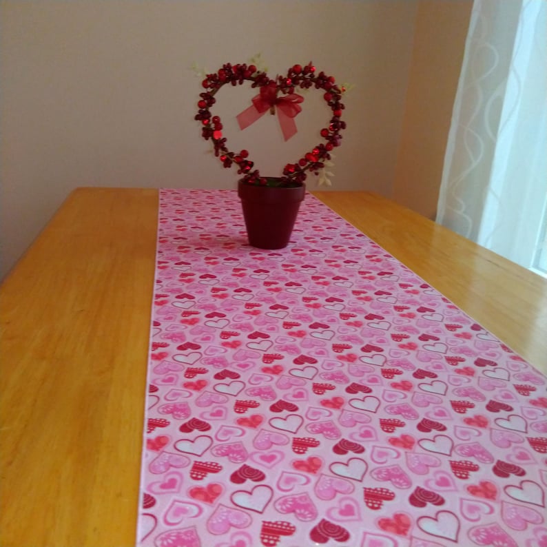 Handmade Valentine's Day Table Runner. Valentine's Day/romantic Table ...