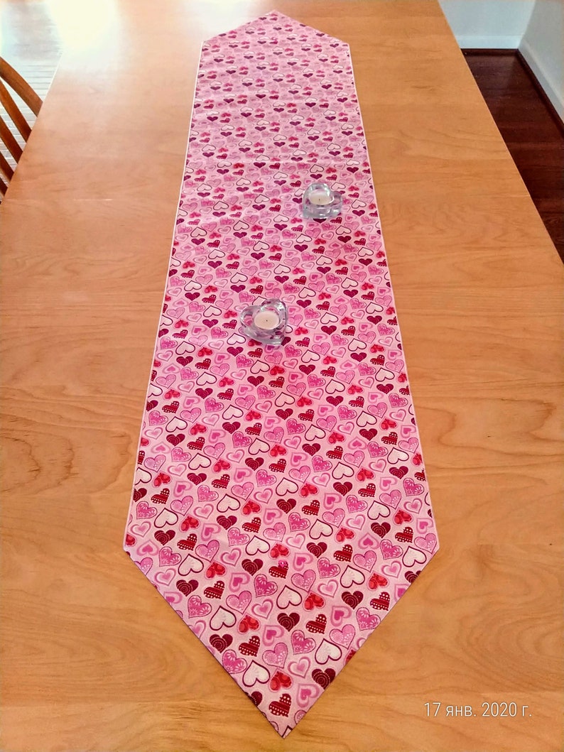 Handmade Valentine's Day Table Runner: Romantic Heart Decor - Etsy