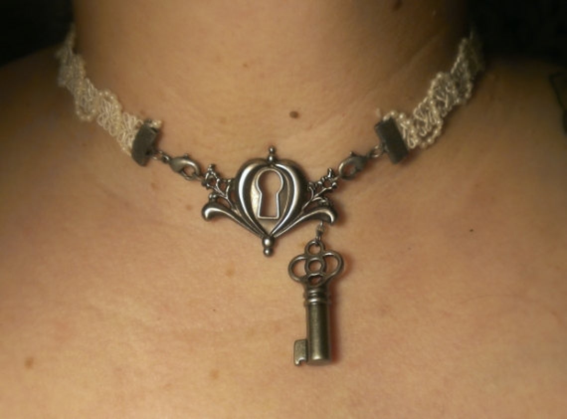 Victorian Lock and Key Collar - Etsy