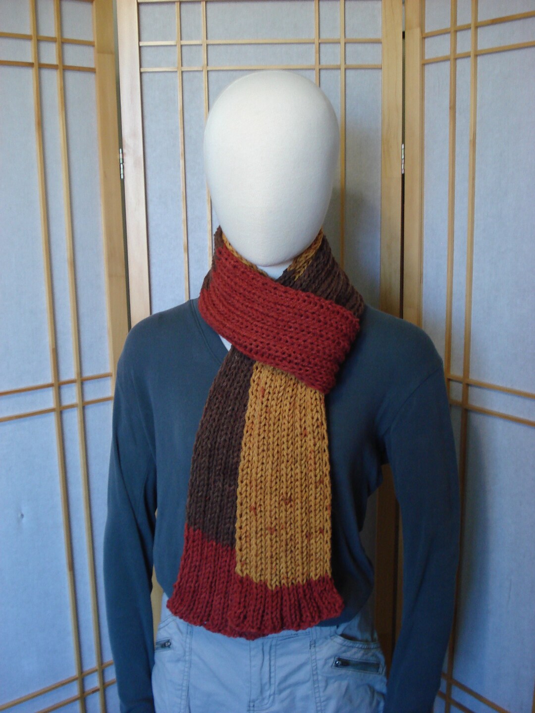 Autumn Color Blocks Scarf - Etsy
