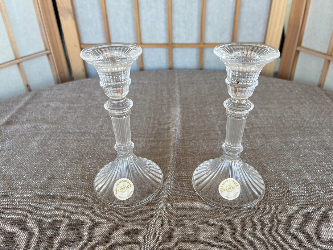 Full Lead Crystal LENOX Candle Sticks Made in Austria - Etsy