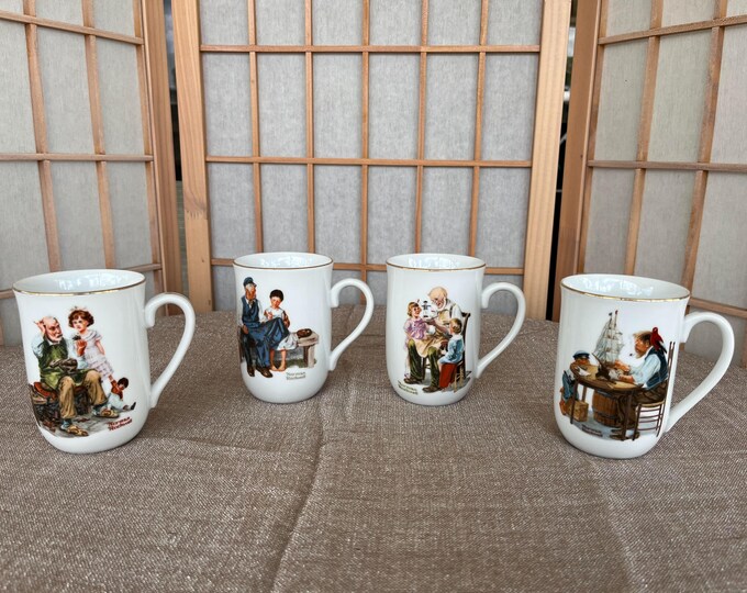 Norman Rockwell Museum Collectible Mugs Set of Four - Etsy