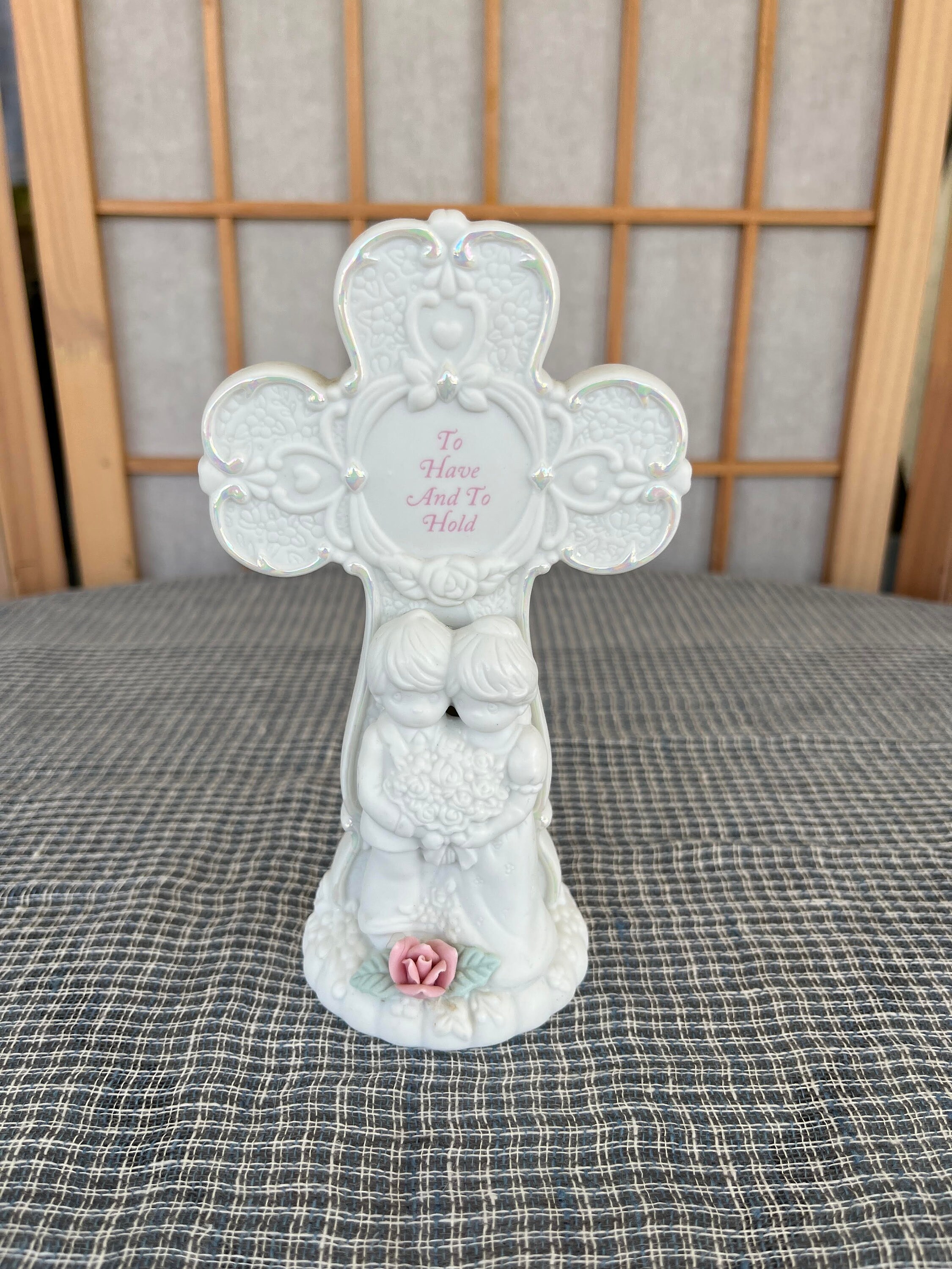 To Have and to Hold Precious Moments Cross Wedding Cake Topper ...