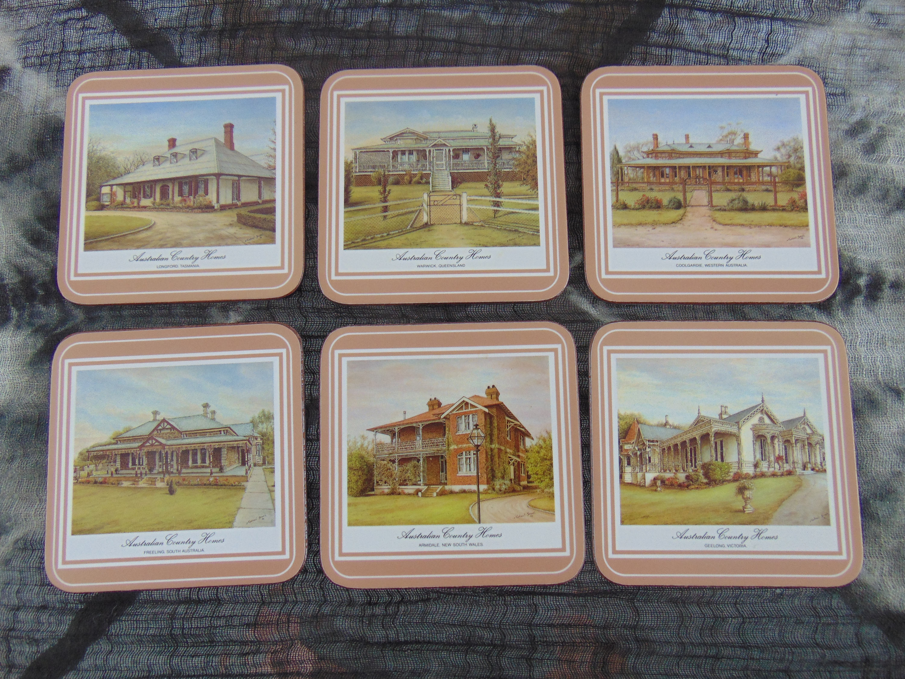Pimpernel Acrylic Six Traditional Coasters Australian Country Homes - Etsy
