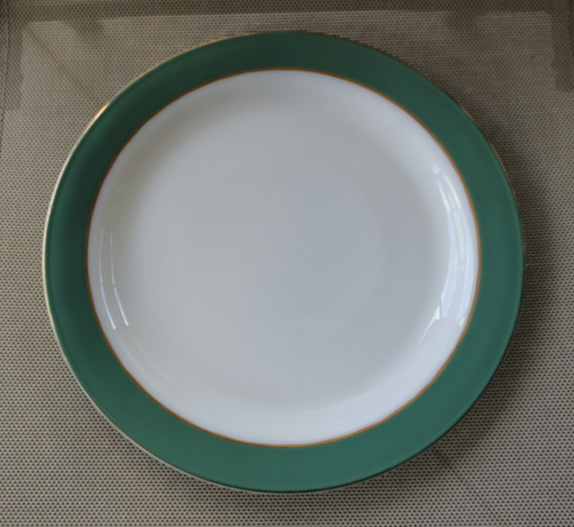Pyrex Platter Round Teal and Gold - Etsy