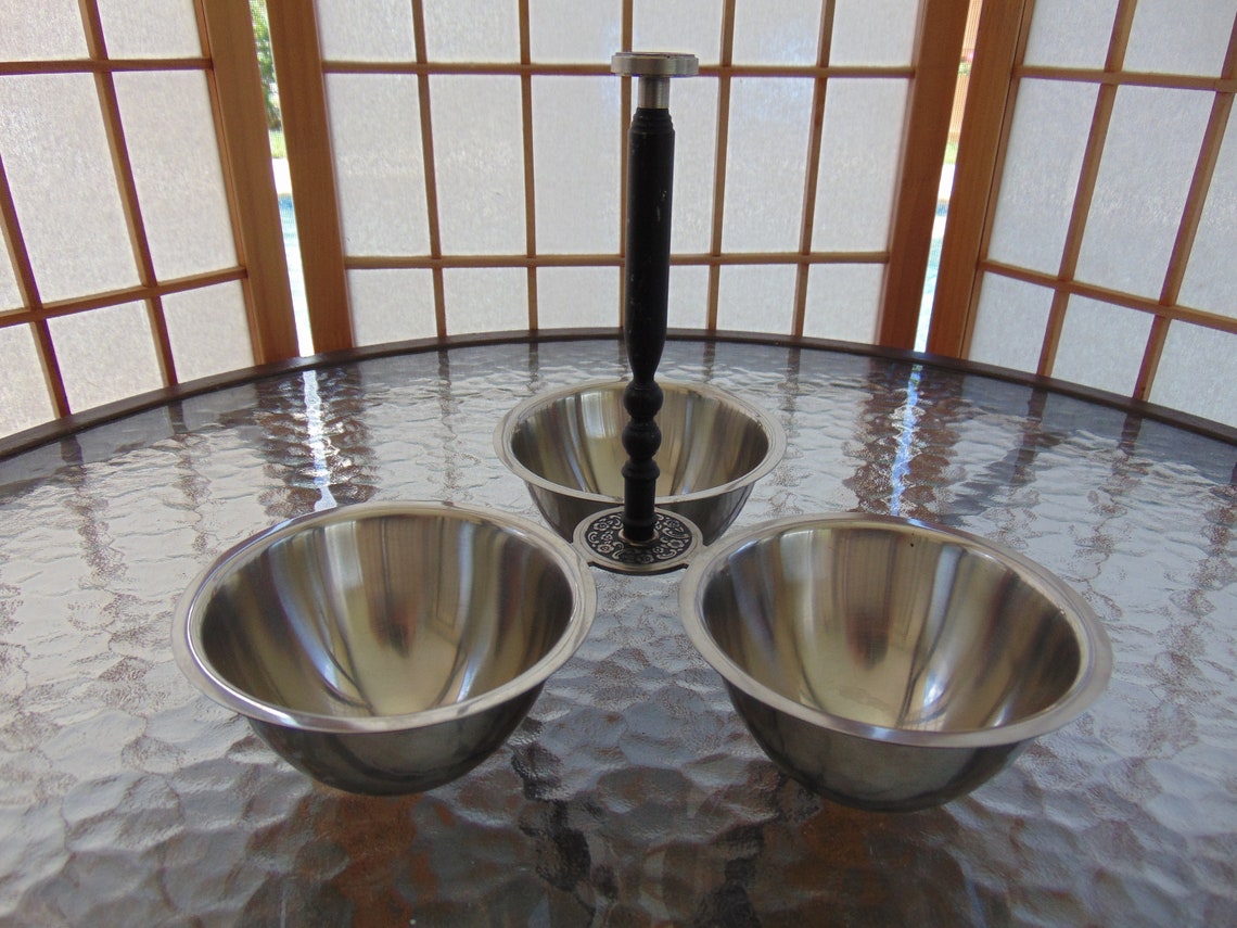 Oneida Stainless Steel Serving Trio Condiment Dish - Etsy