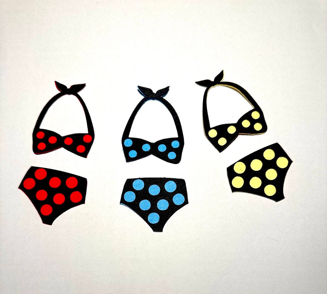 Scrapbook Bikini Polka Dot Die Cut, Paper Cut Out, Summer Bathing Suit ...