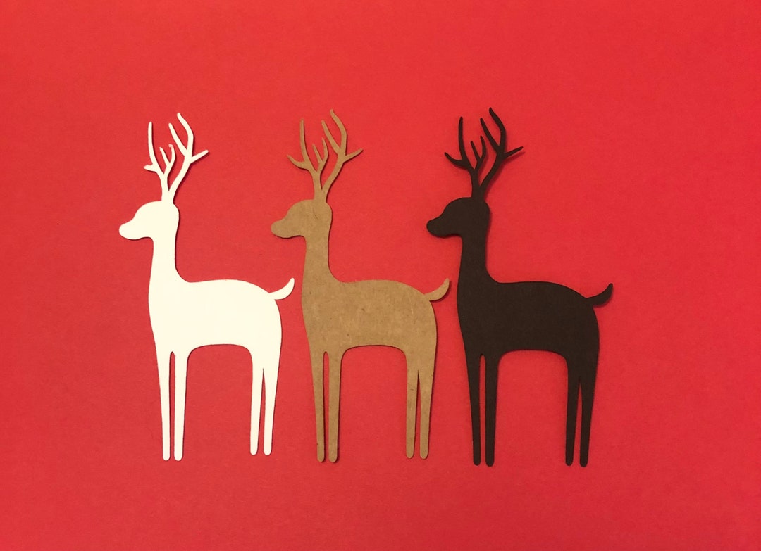 Christmas Deer Paper Cutouts Card Embellishment Cardstock Deer Hunting ...