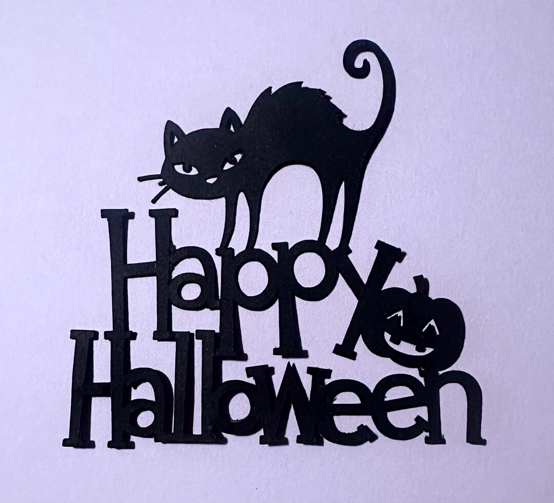 Halloween Theme Die Cut, Scrapbook Fall Ideas , Spooky Kitty for Paper ...